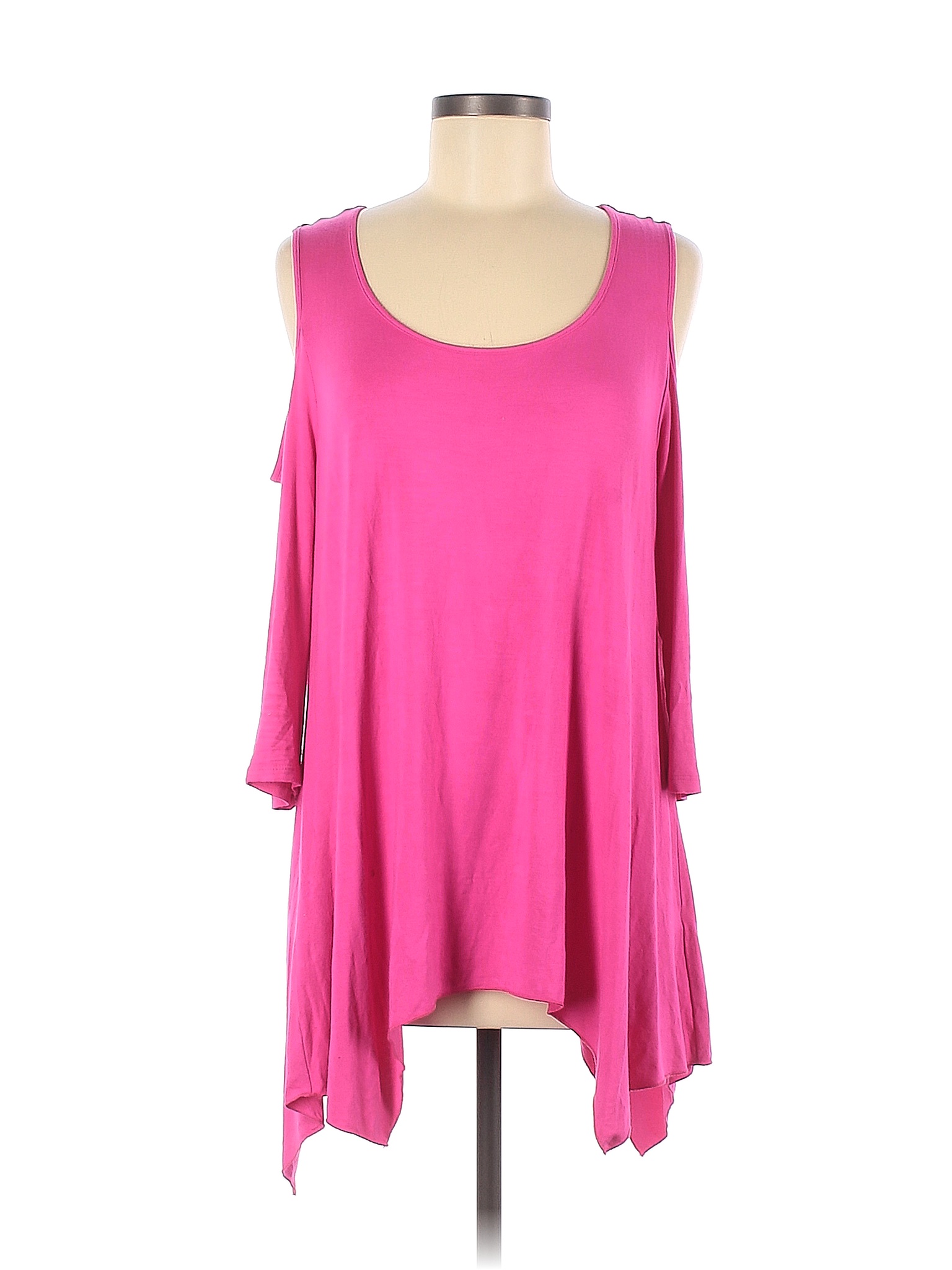 Boston Proper Solid Colored Pink 3 4 Sleeve Top Size M 72 Off Thredup