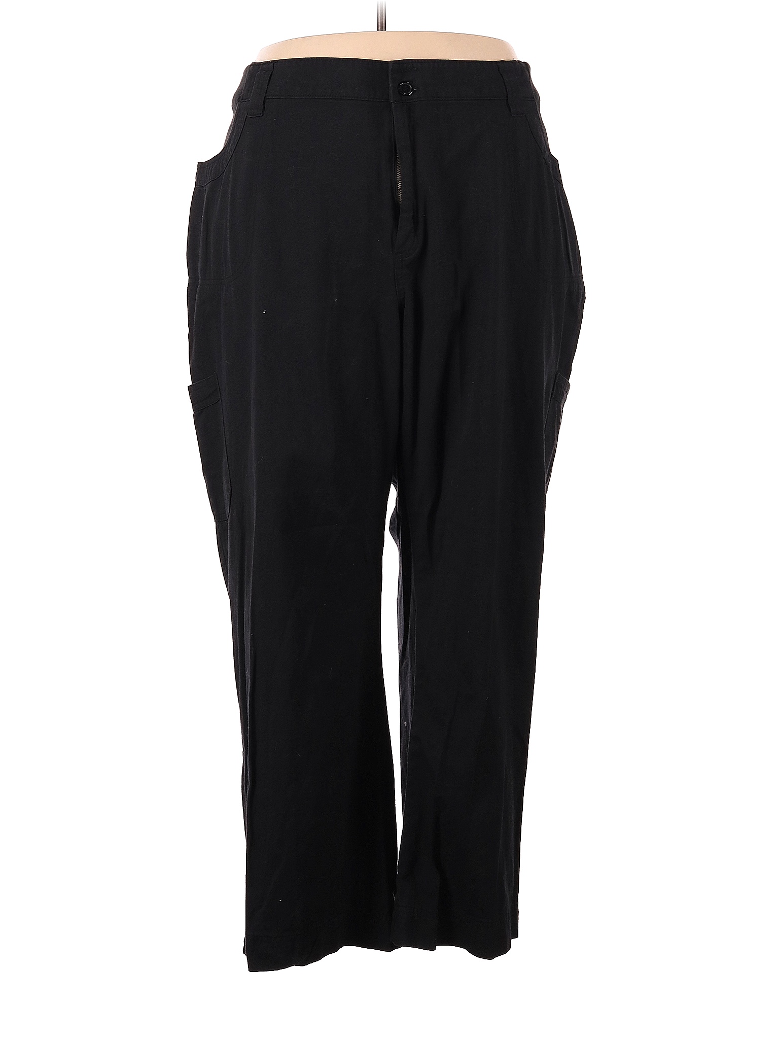 Only Necessities 100% Cotton Solid Black Cargo Pants 32 Waist - 52% off ...