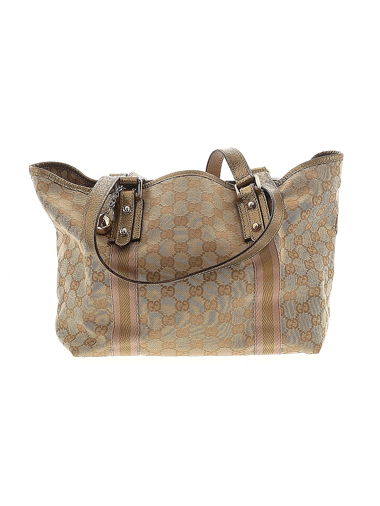 Gucci 100% Canvas Checkered-gingham Tan Jolicoeur Tote One Size - 49% ...