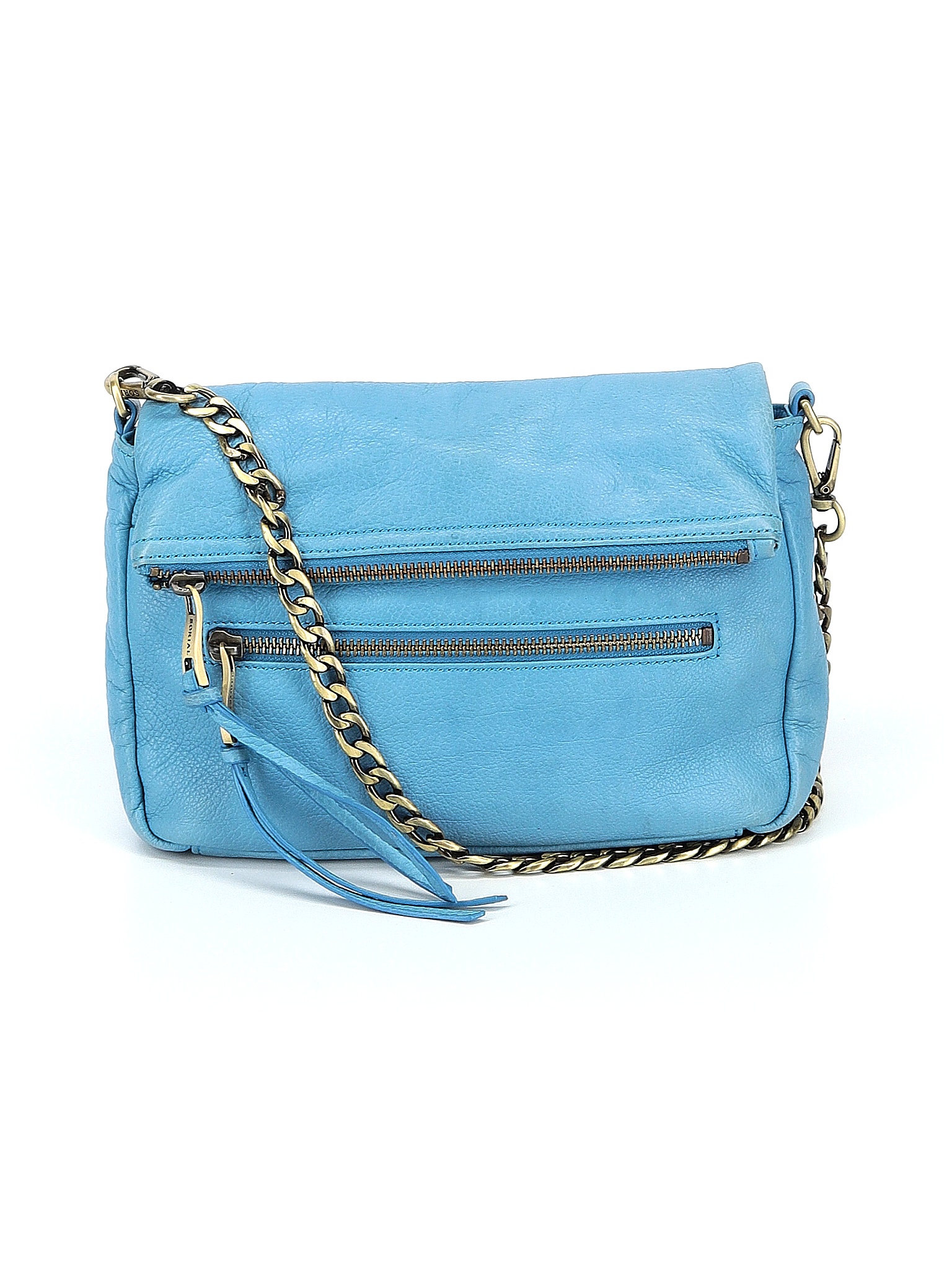 Sorial Solid Blue Leather Crossbody Bag One Size - 73% off | thredUP