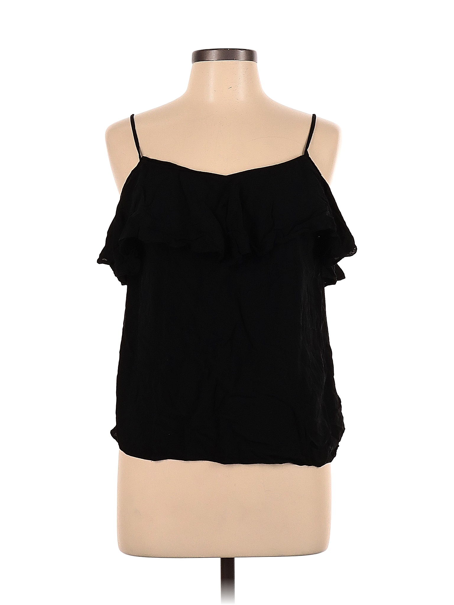 Old Navy 100 Rayon Solid Black Sleeveless Blouse Size M 65 Off