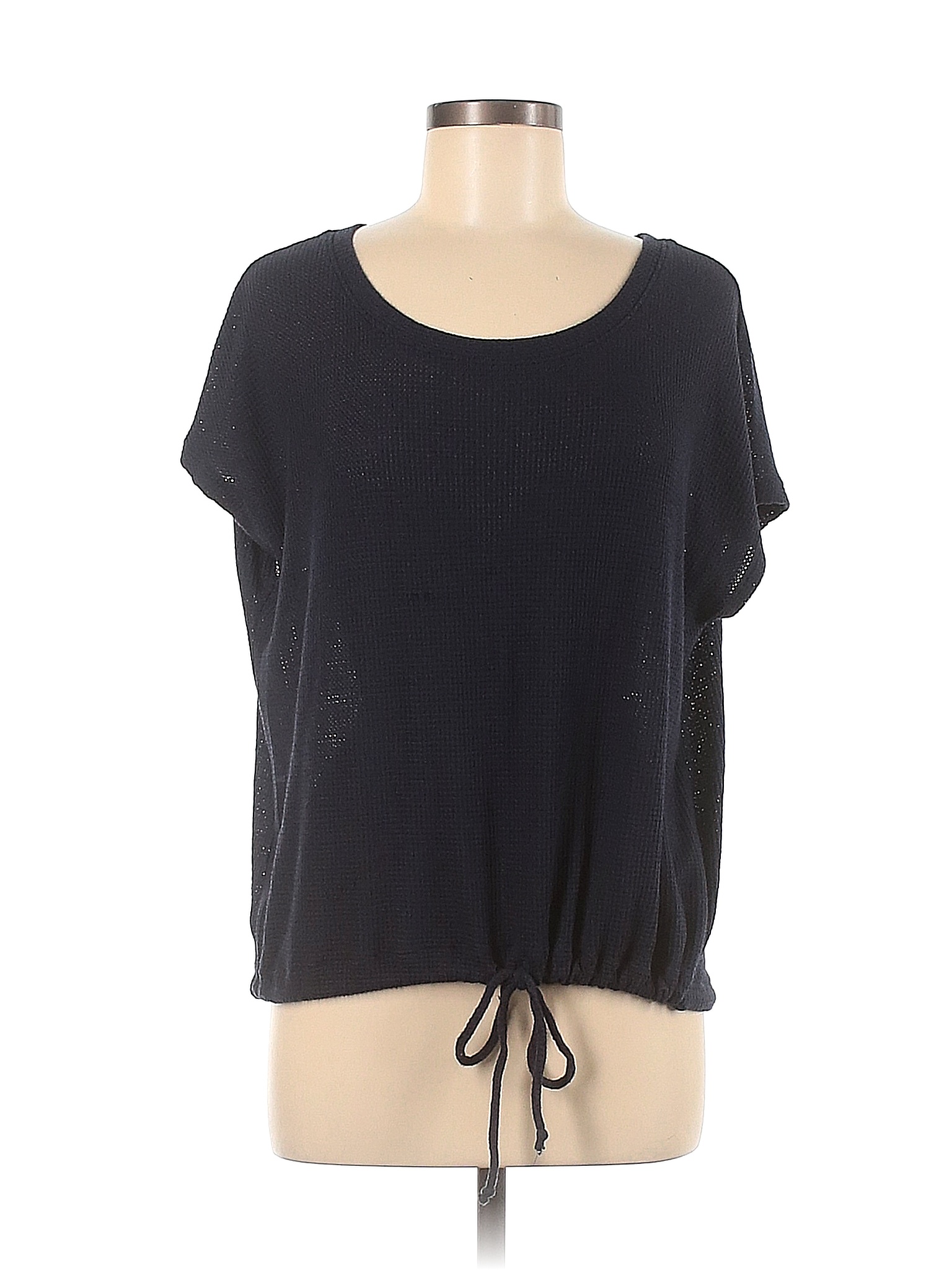 Express Solid Black Blue Short Sleeve Top Size M 76 Off Thredup