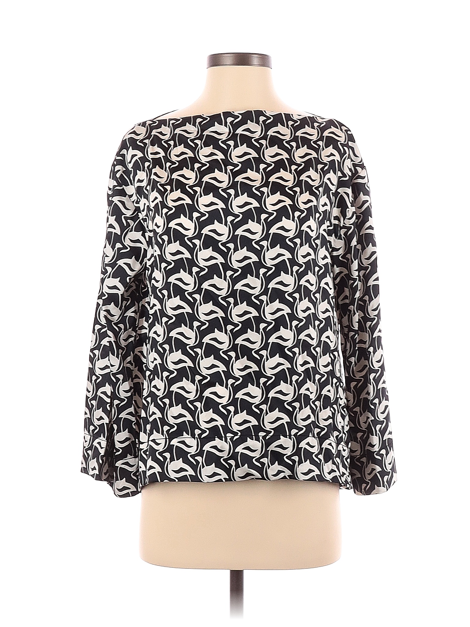 Zara 100 Polyester Multi Color Black Long Sleeve Blouse Size Xs 83