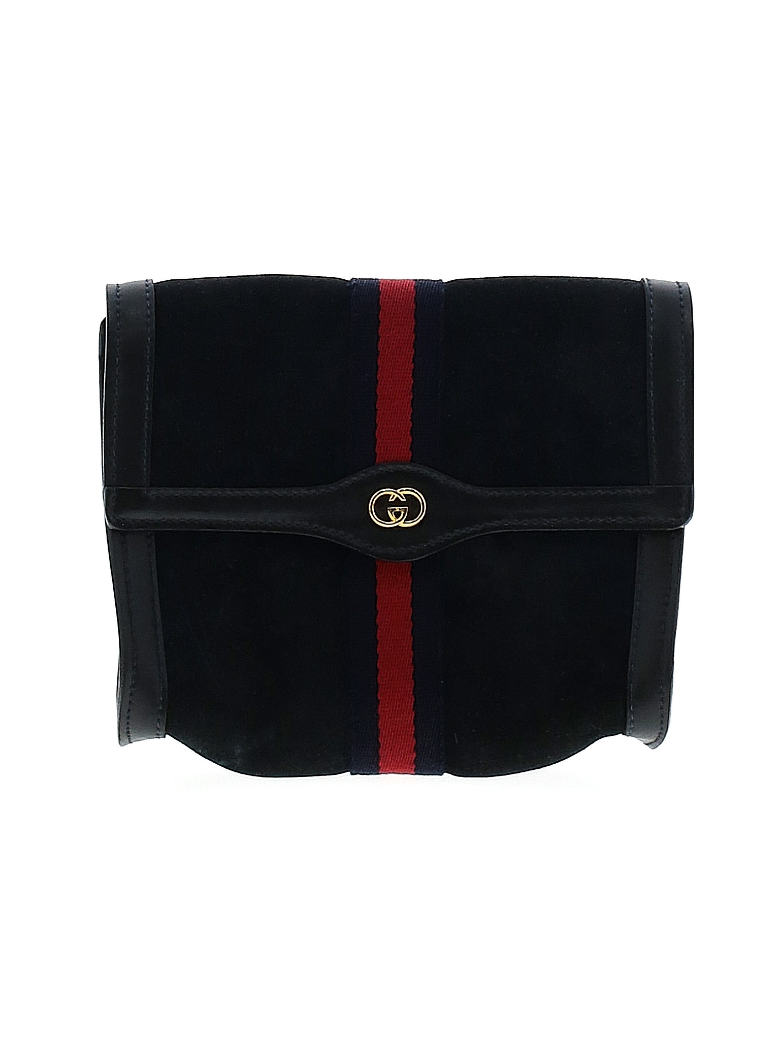 Gucci 100% Calf Leather Color Block Solid Black Blue Gucci Parfums Wed ...