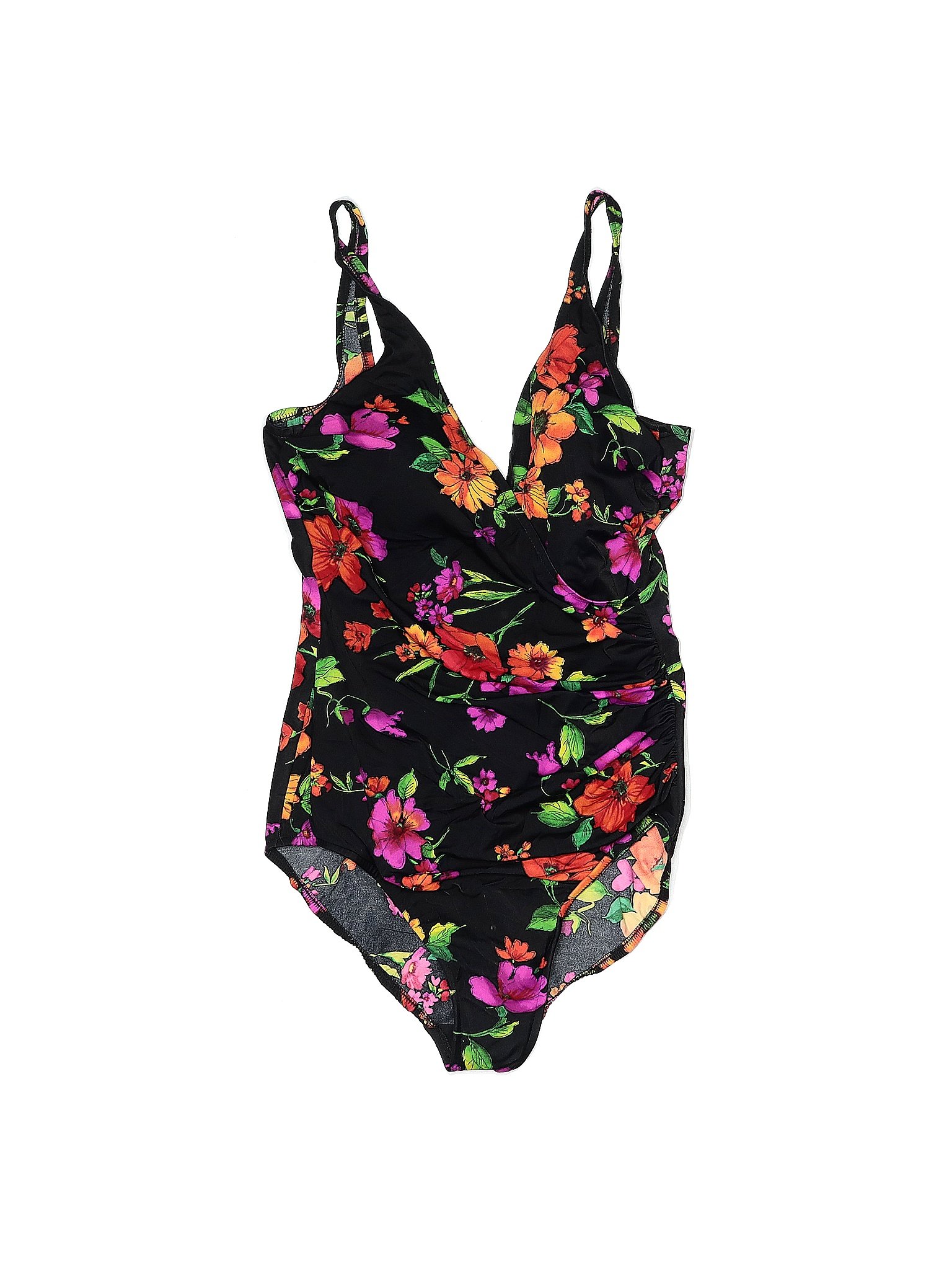 Miraclesuit Floral Black One Piece Swimsuit Size 14 - 61% off | thredUP