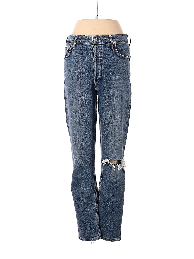 AGOLDE Solid Blue Jeans 28 Waist - 79% off | thredUP