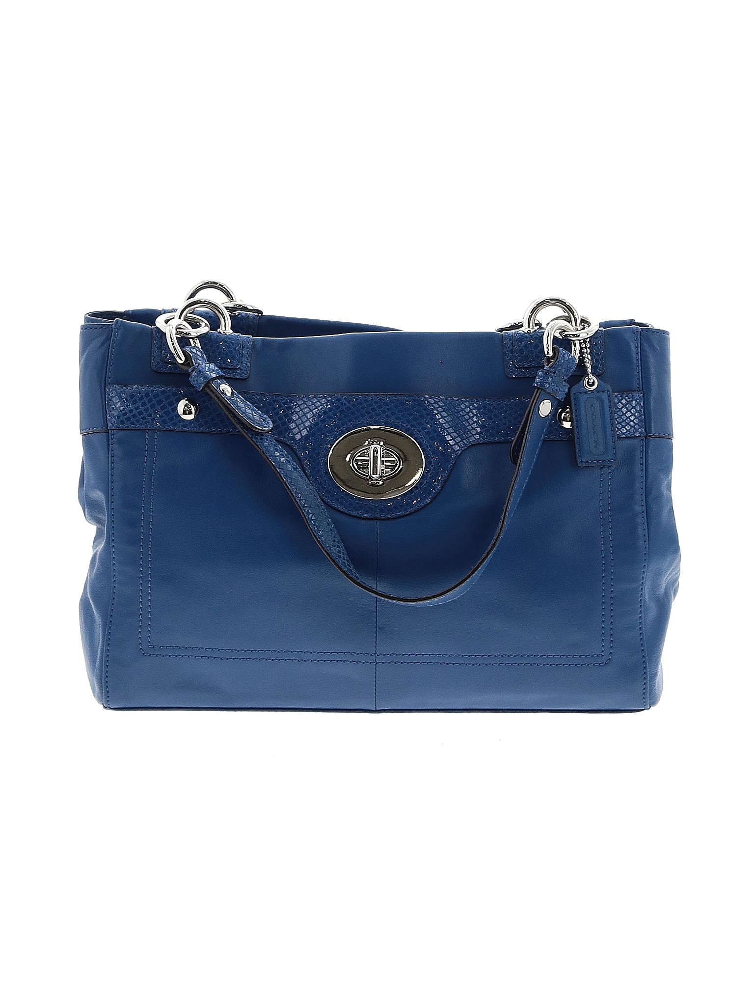 Coach Factory 100% Leather Solid Blue Leather Shoulder Bag One Size ...