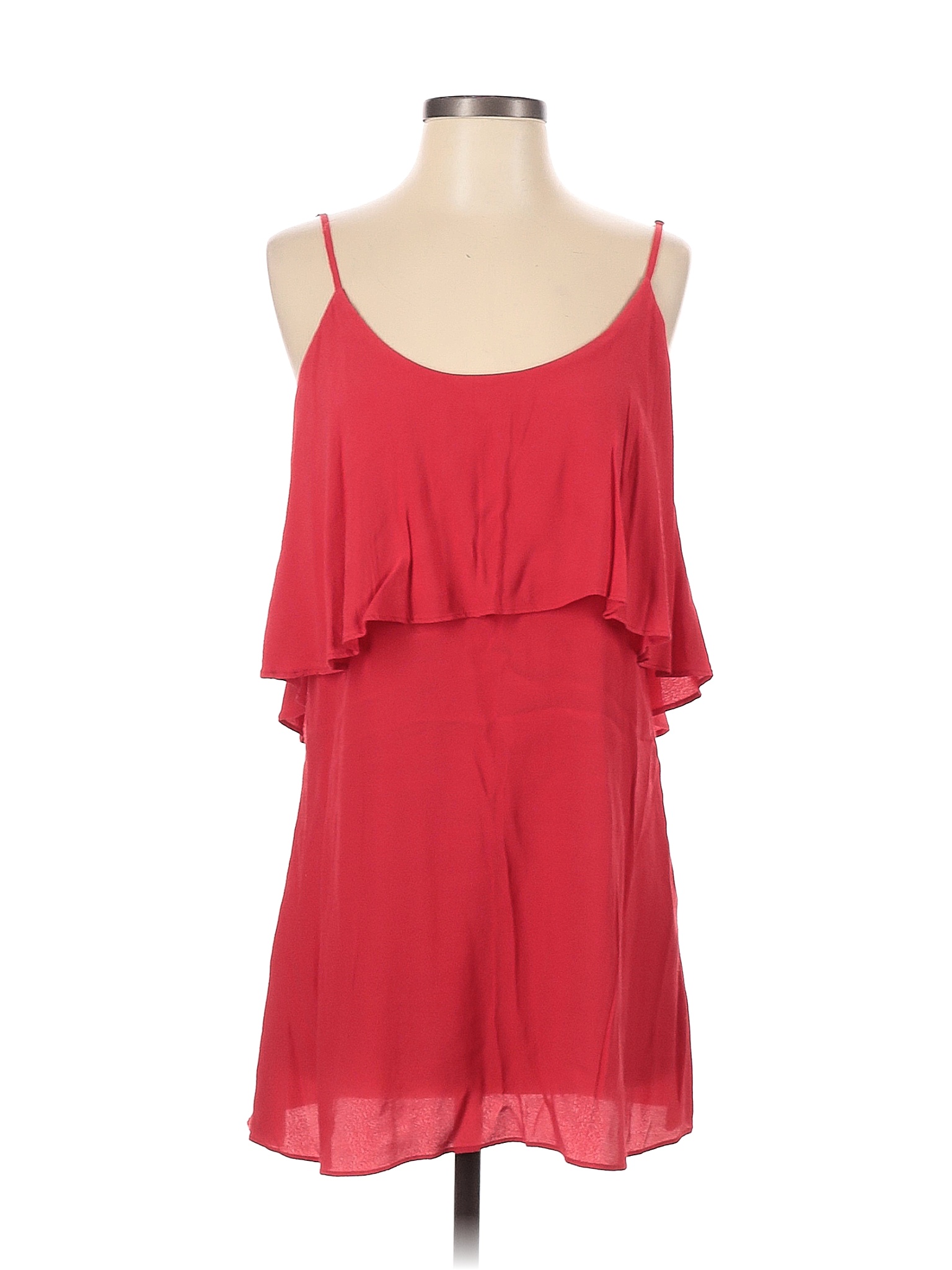 Forever 21 100 Rayon Solid Colored Red Casual Dress Size S 63 Off