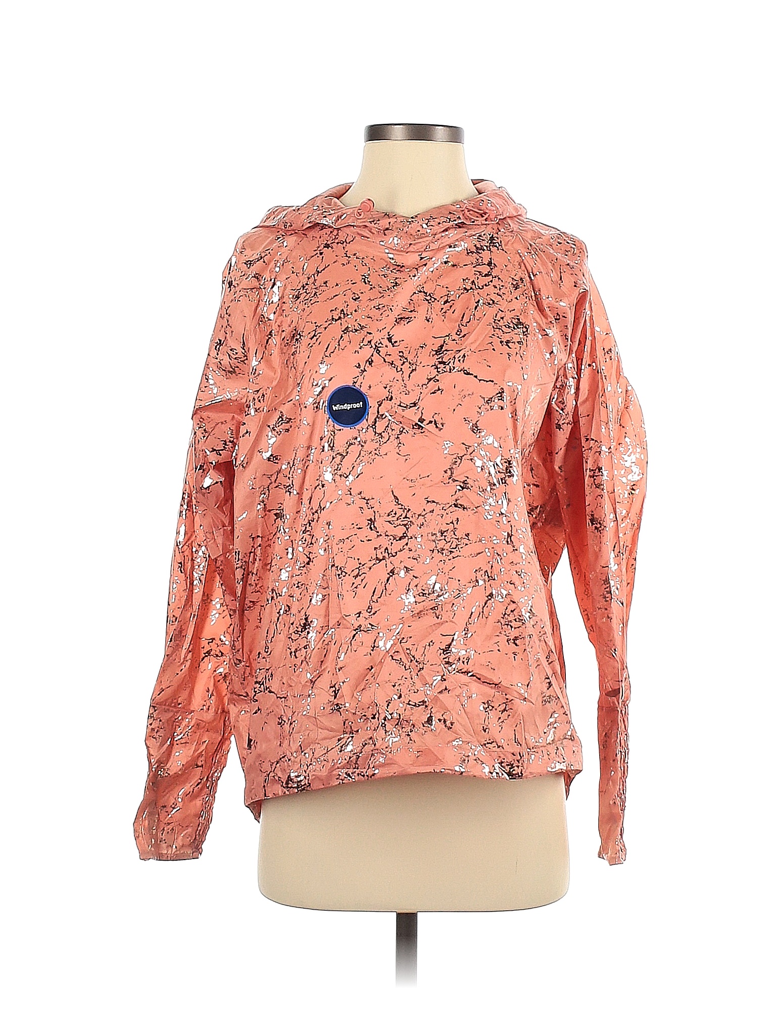 Brooks 100% Polyester Floral Colored Orange Windbreaker Size S - 70% ...