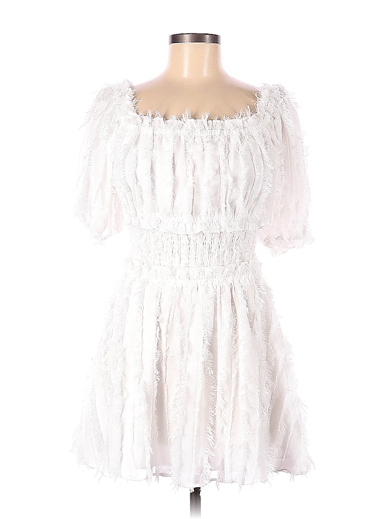 Assorted Brands 100% Polyester Solid White Casual Dress Size M - 56% ...