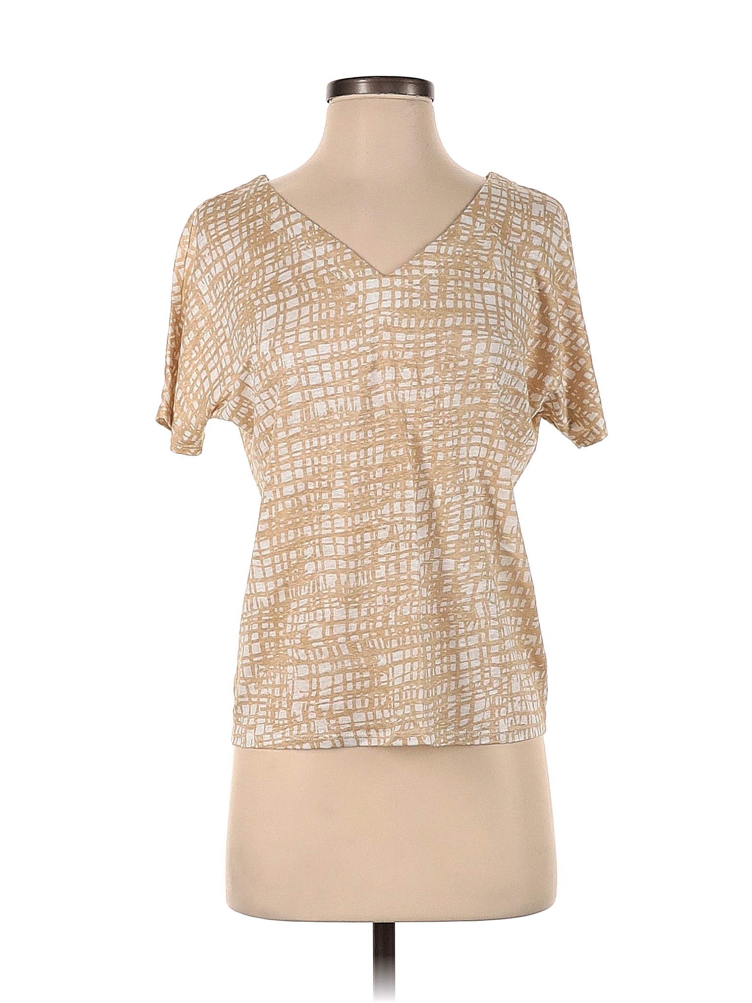 Chico's 100% Linen Tan Short Sleeve Top Size XS (00) - 79% off | thredUP