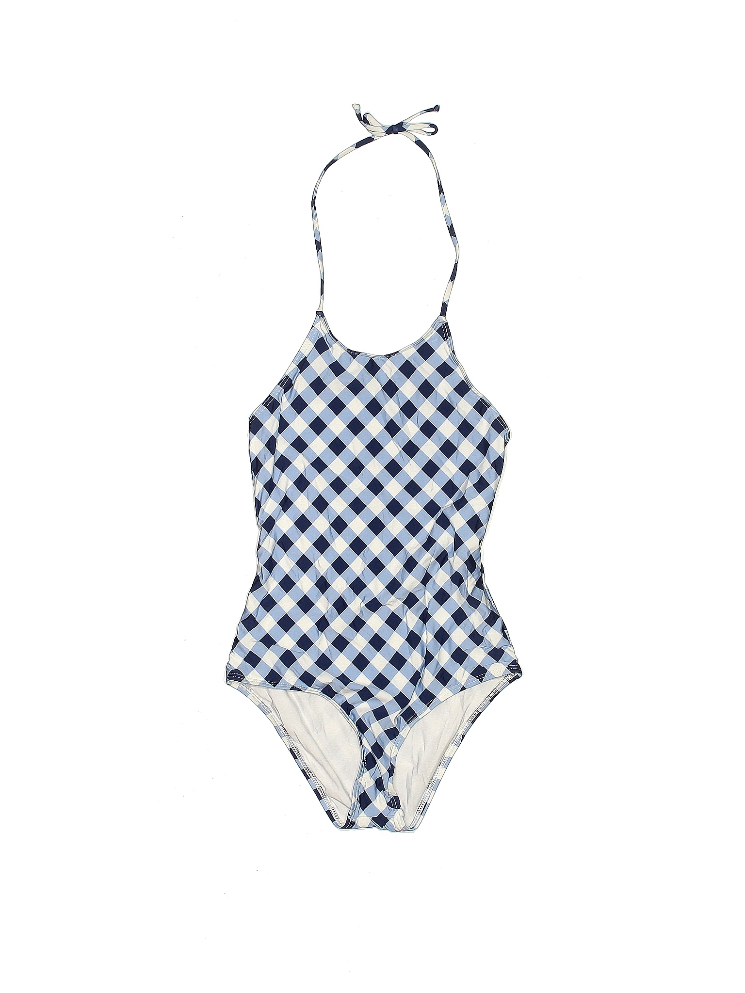 Splendid Checkered-gingham Multi Color Blue One Piece Swimsuit Size X ...