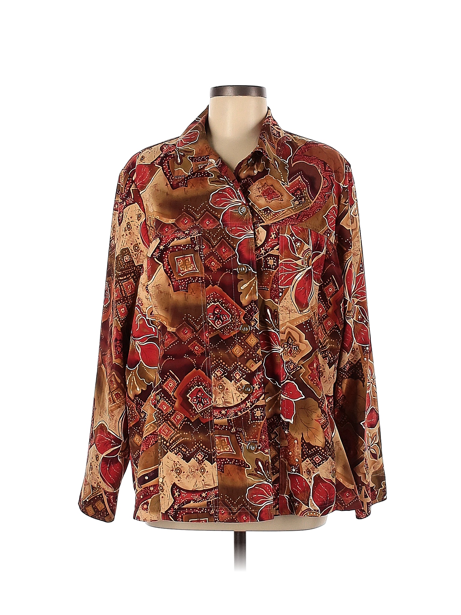 Allison Daley 100% Polyester Multi Color Orange Jacket Size 18 (Plus ...