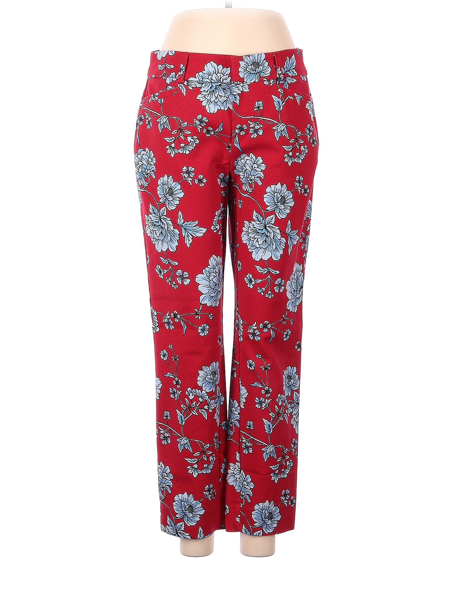 Roz & Ali Floral Colored Red Casual Pants Size 4 - 79% off | thredUP