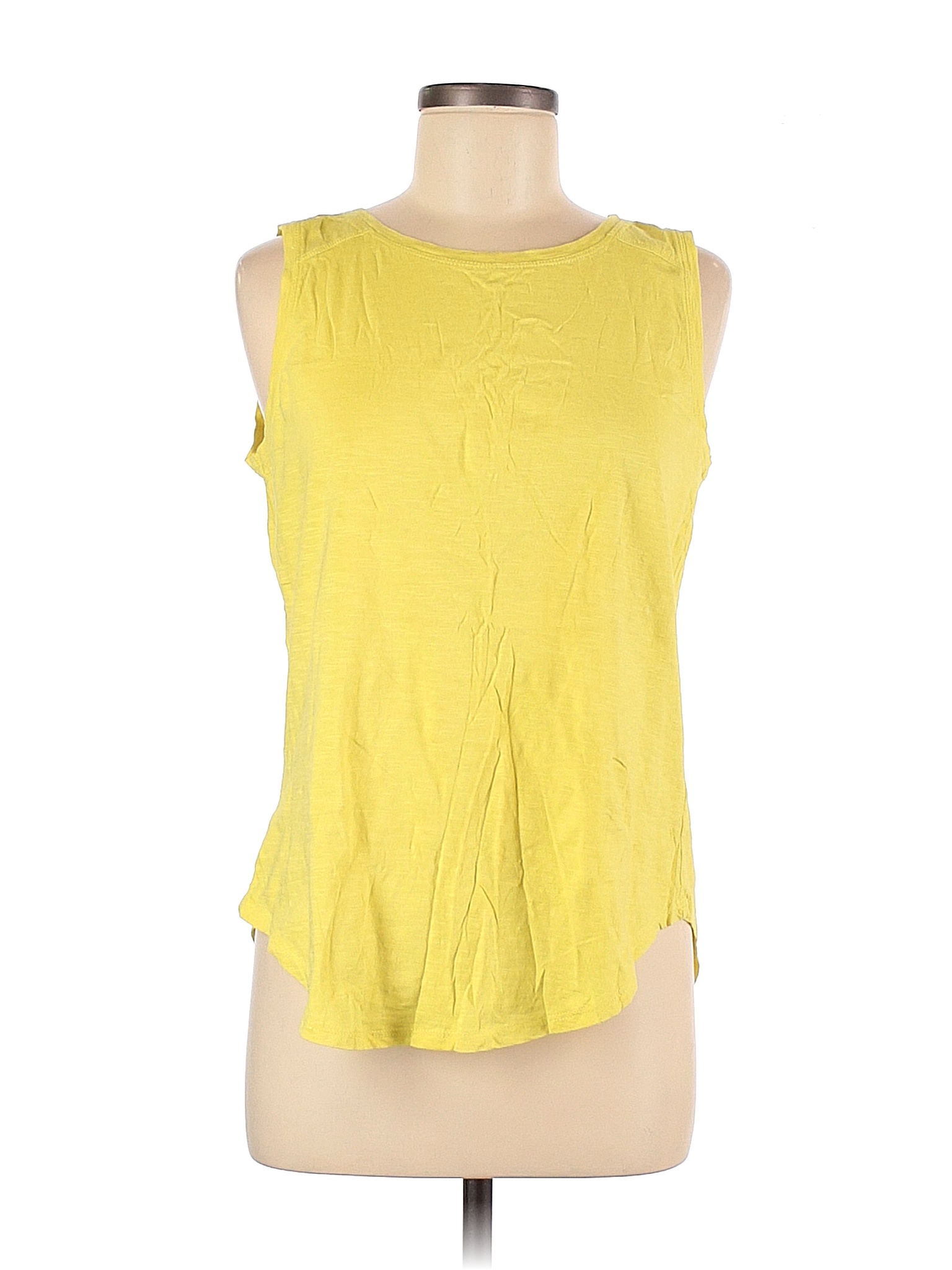 Ann Taylor Loft 100 Cotton Tropical Colored Yellow Tank Top Size M