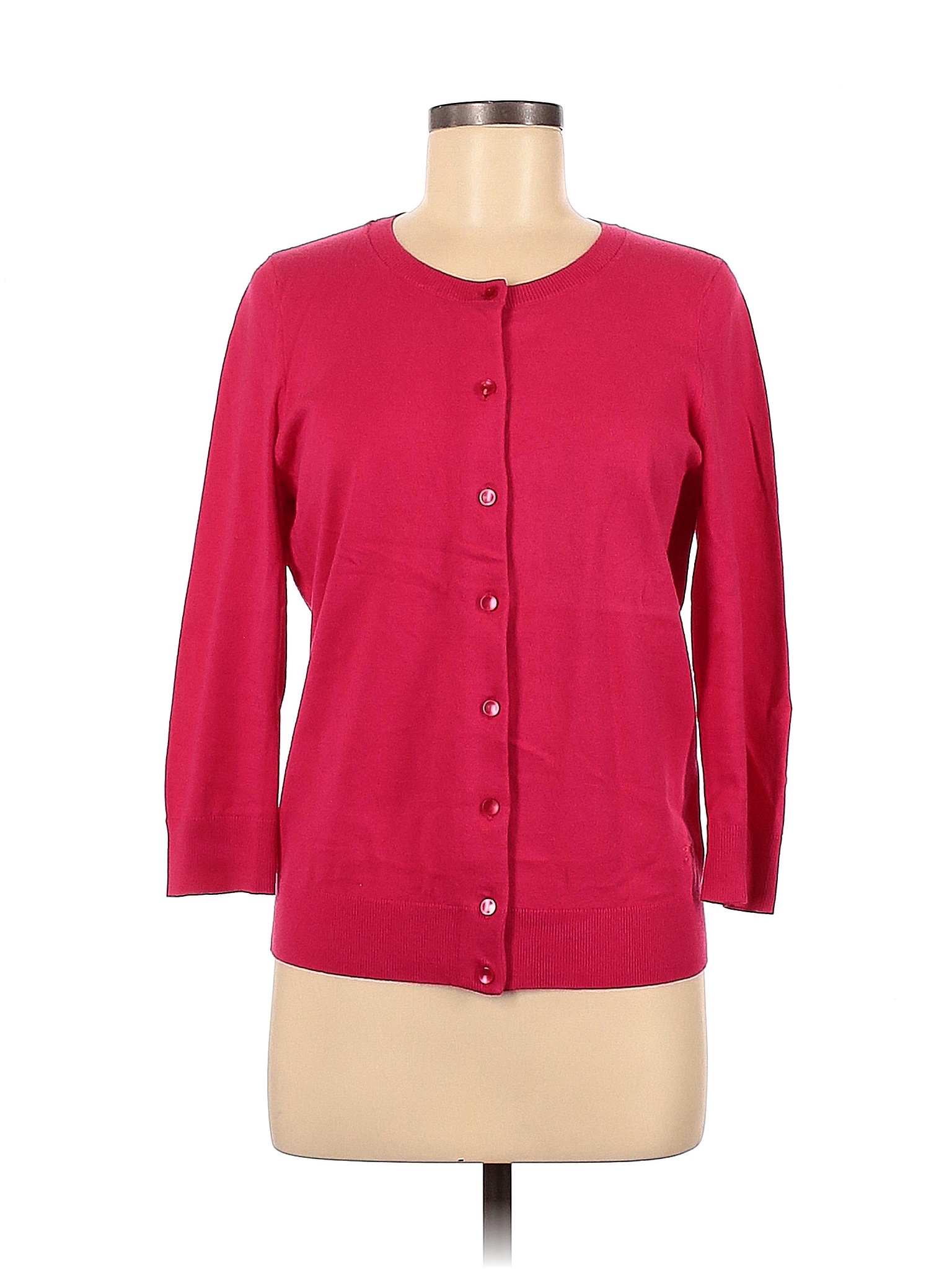 Talbots Color Block Solid Pink Cardigan Size M 80 Off Thredup