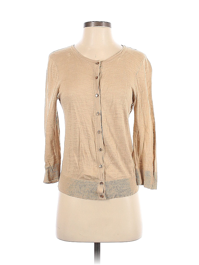 Cable & Gauge Color Block Solid Tan Cardigan Size S - 64% off | thredUP