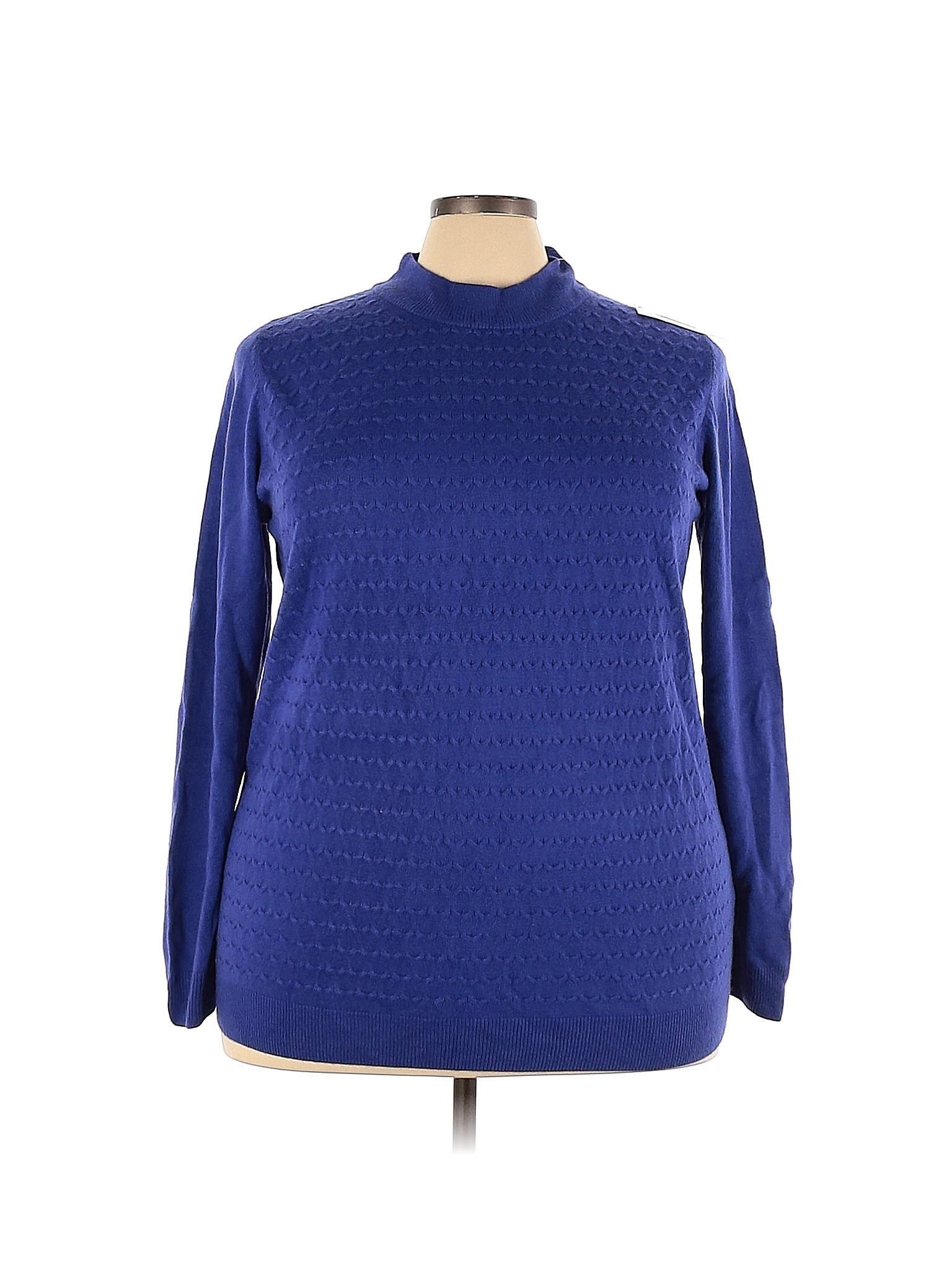 Allison Daley 100% Acrylic Color Block Solid Purple Pullover Sweater ...