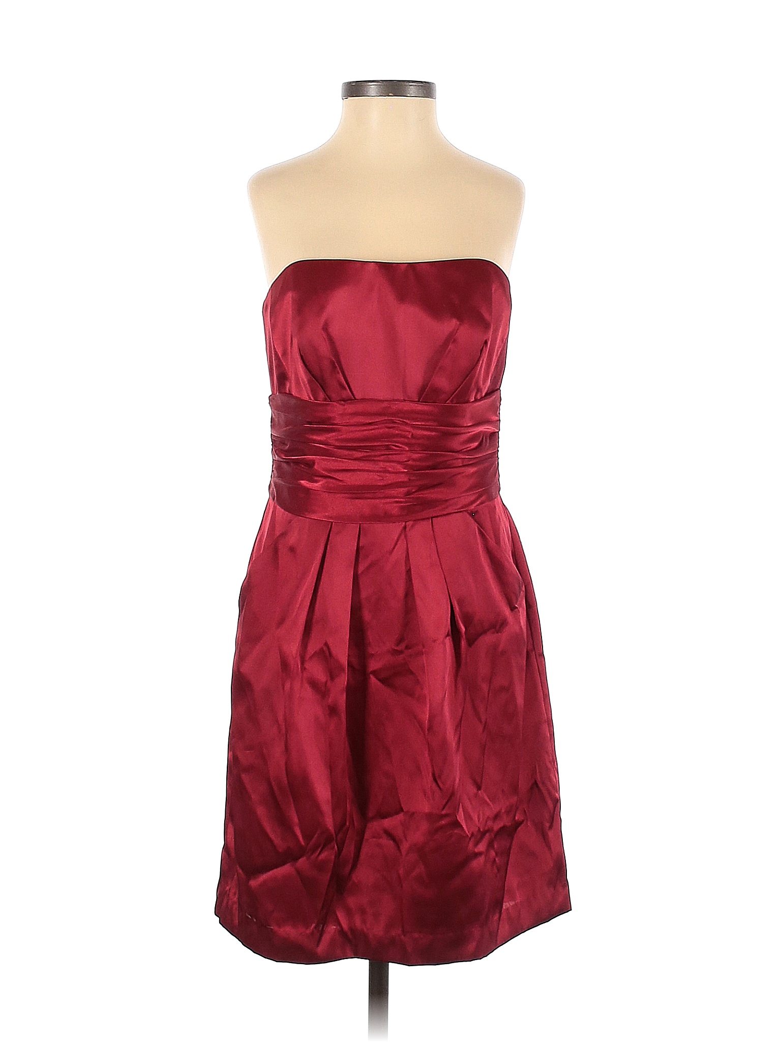 David's Bridal 100% Polyester Solid Colored Red Cocktail Dress Size 4 ...