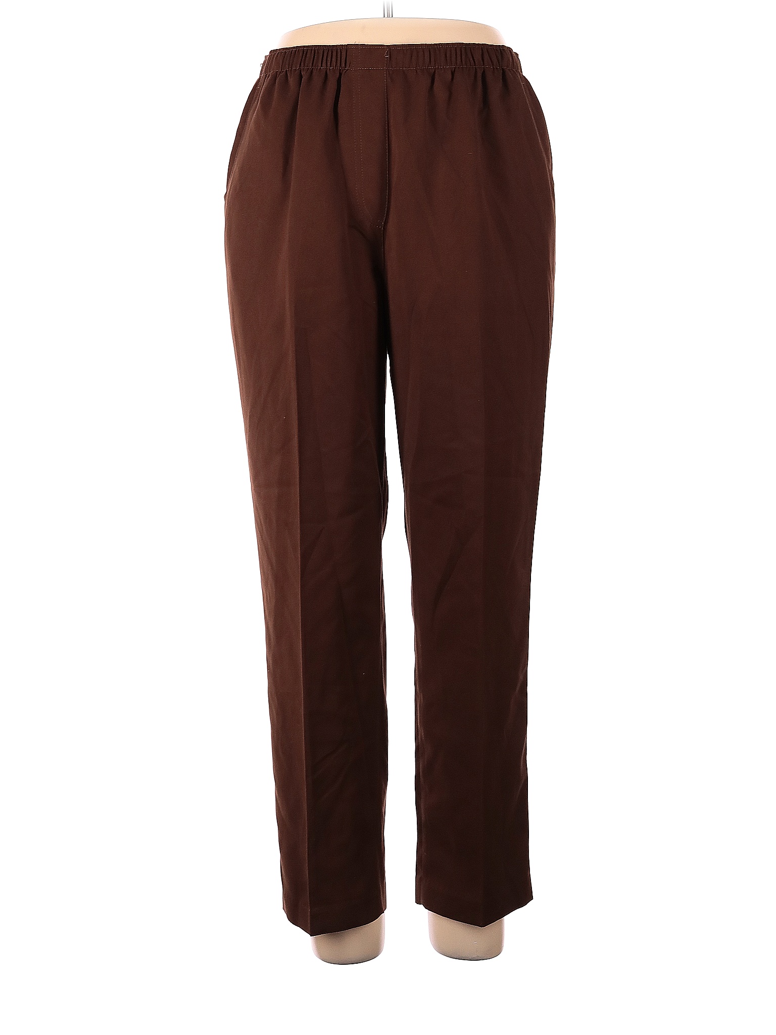 Allison Daley 100% Polyester Solid Colored Brown Casual Pants Size 16 ...