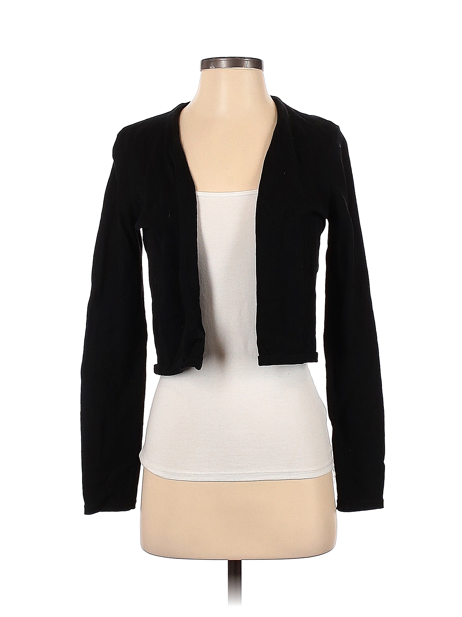 Evolution by Cyrus 100% Cotton Color Block Solid Black Cardigan Size S ...