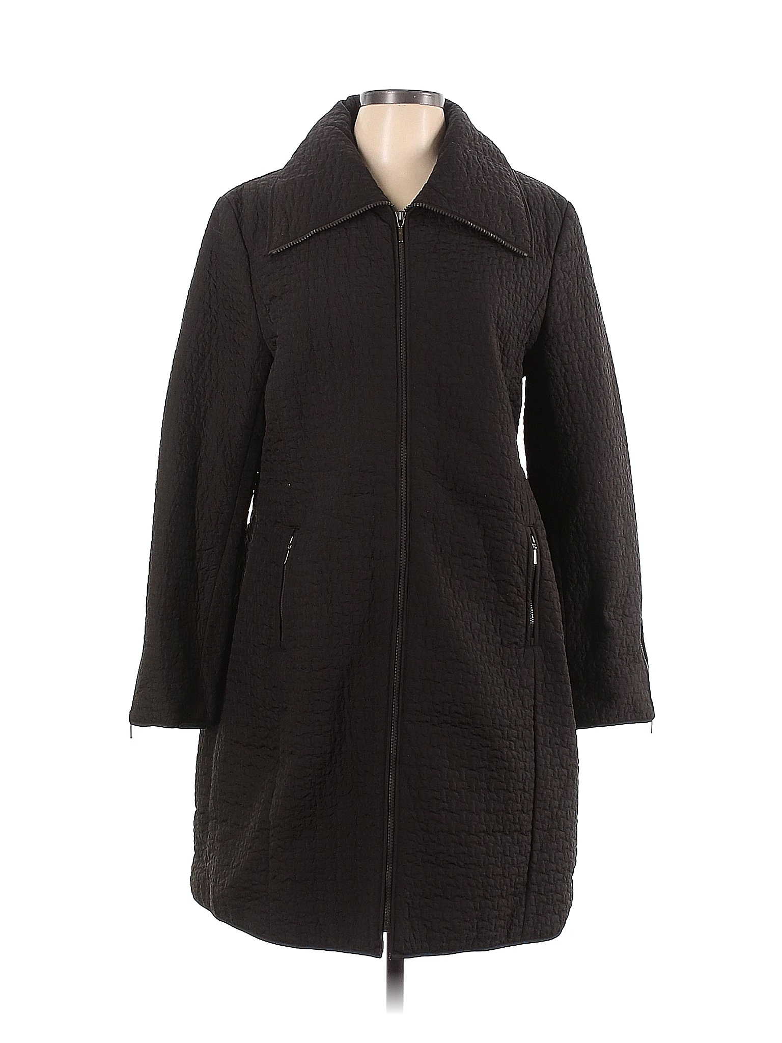 DKNY 100% Polyester Solid Brown Jacket Size L - 85% off | thredUP