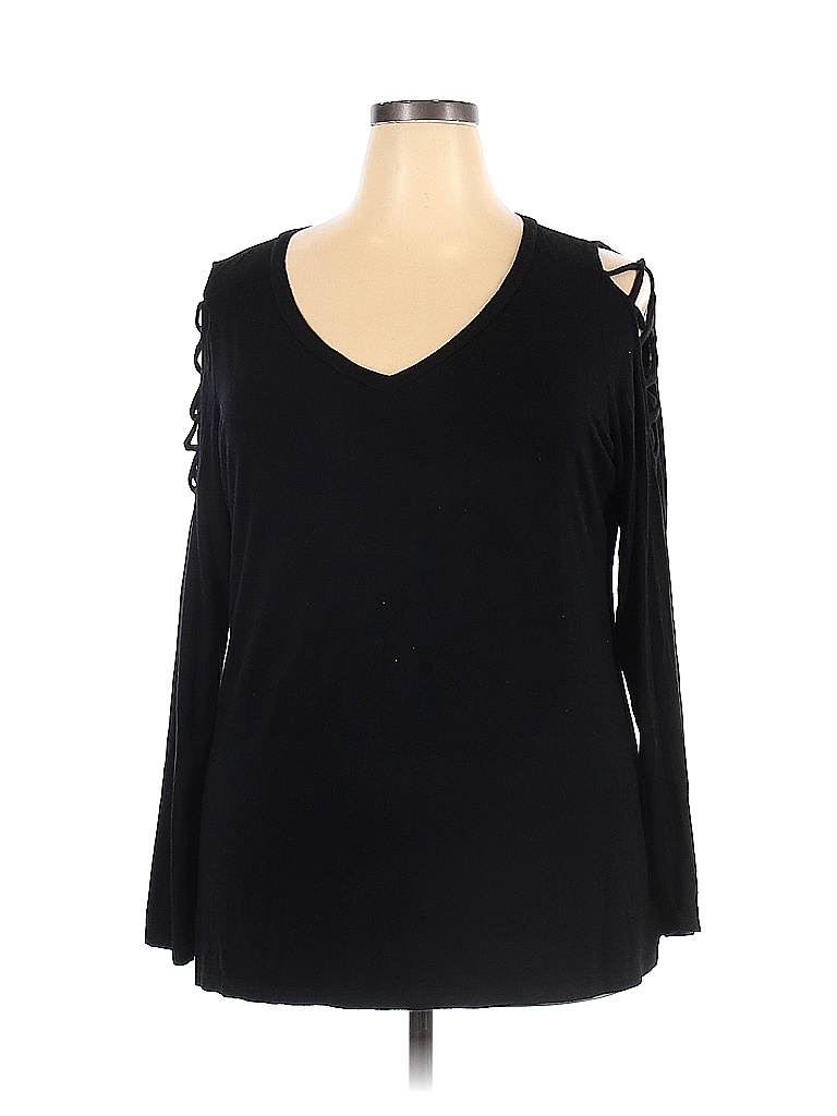 Torrid Polka Dots Black Long Sleeve Top Size 2X Plus (2) (Plus) - 56% ...