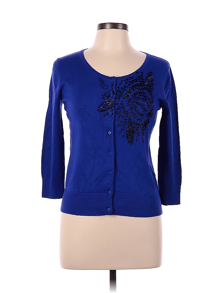 Cable & Gauge Color Block Solid Sapphire Blue Cardigan Size S - 66% off ...