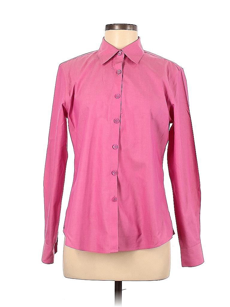 Foxcroft Checkered-gingham Colored Pink Long Sleeve Button-Down Shirt Size 6 - 75% off | thredUP