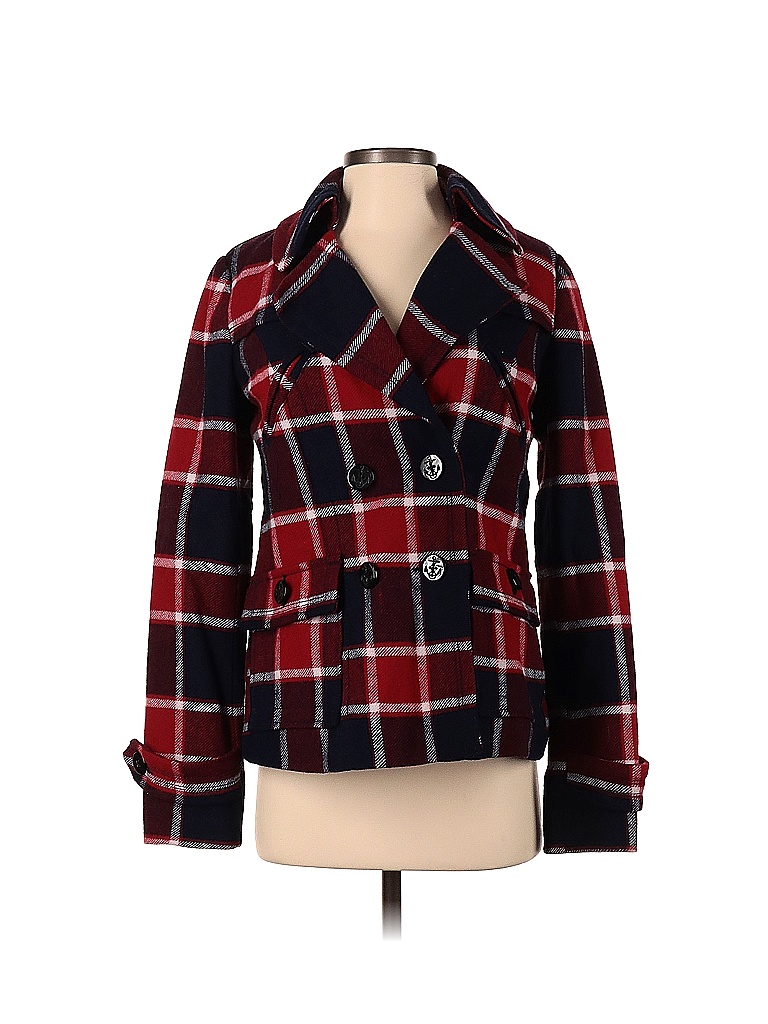 American Eagle Outfitters Plaid Red Coat Size S - 72% off | thredUP