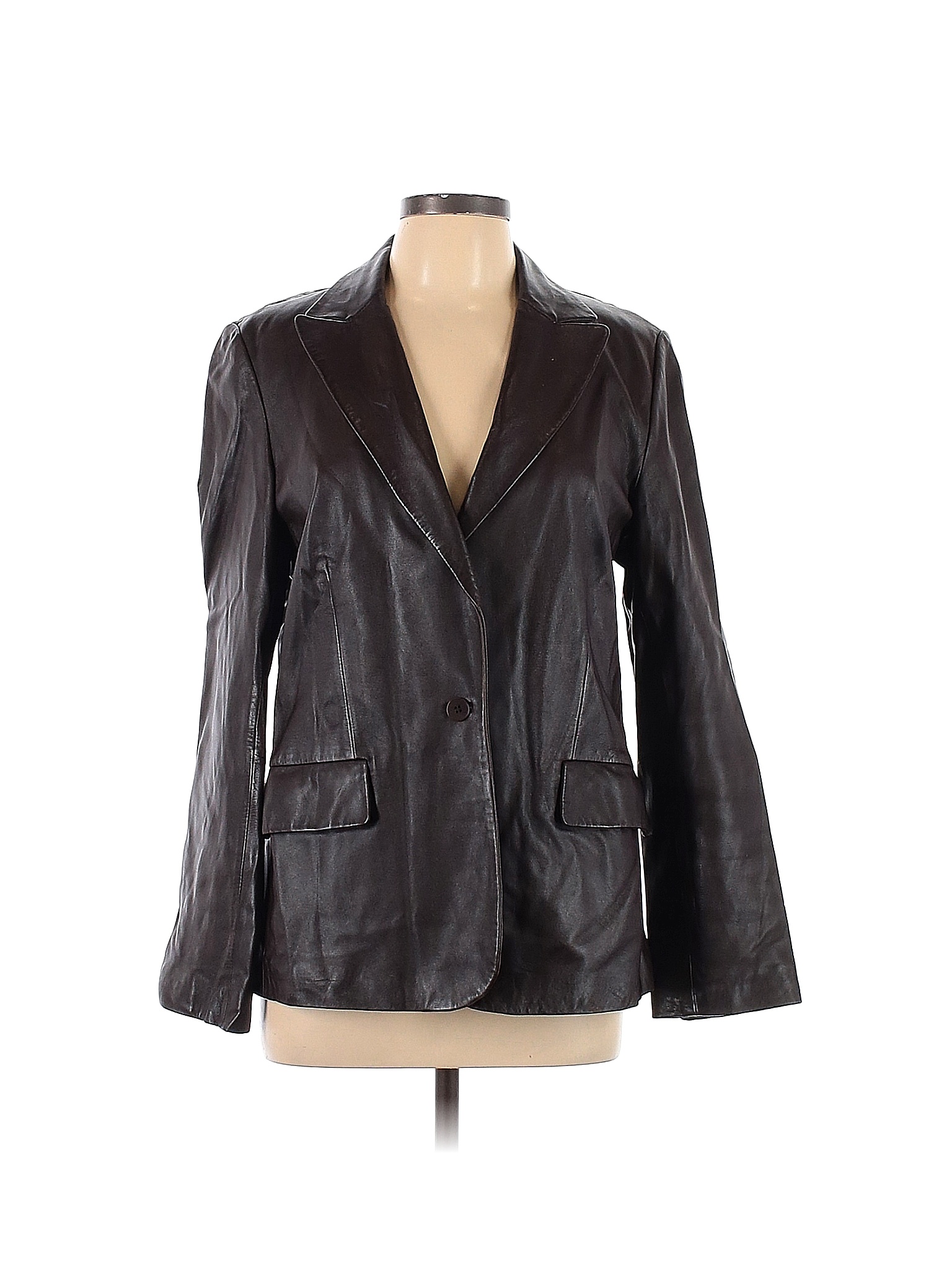 Brooks Brothers Solid Brown Leather Jacket Size 12 - 82% off | thredUP