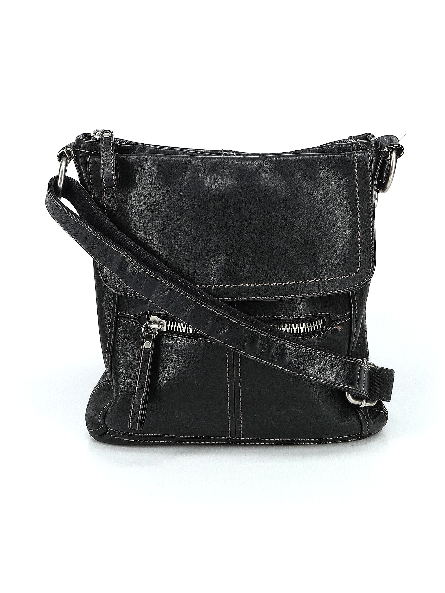 Fossil Solid Black Leather Crossbody Bag One Size - 72% off | thredUP