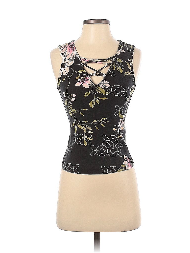 Guess Floral Black Tank Top Size XS - 61% off | thredUP