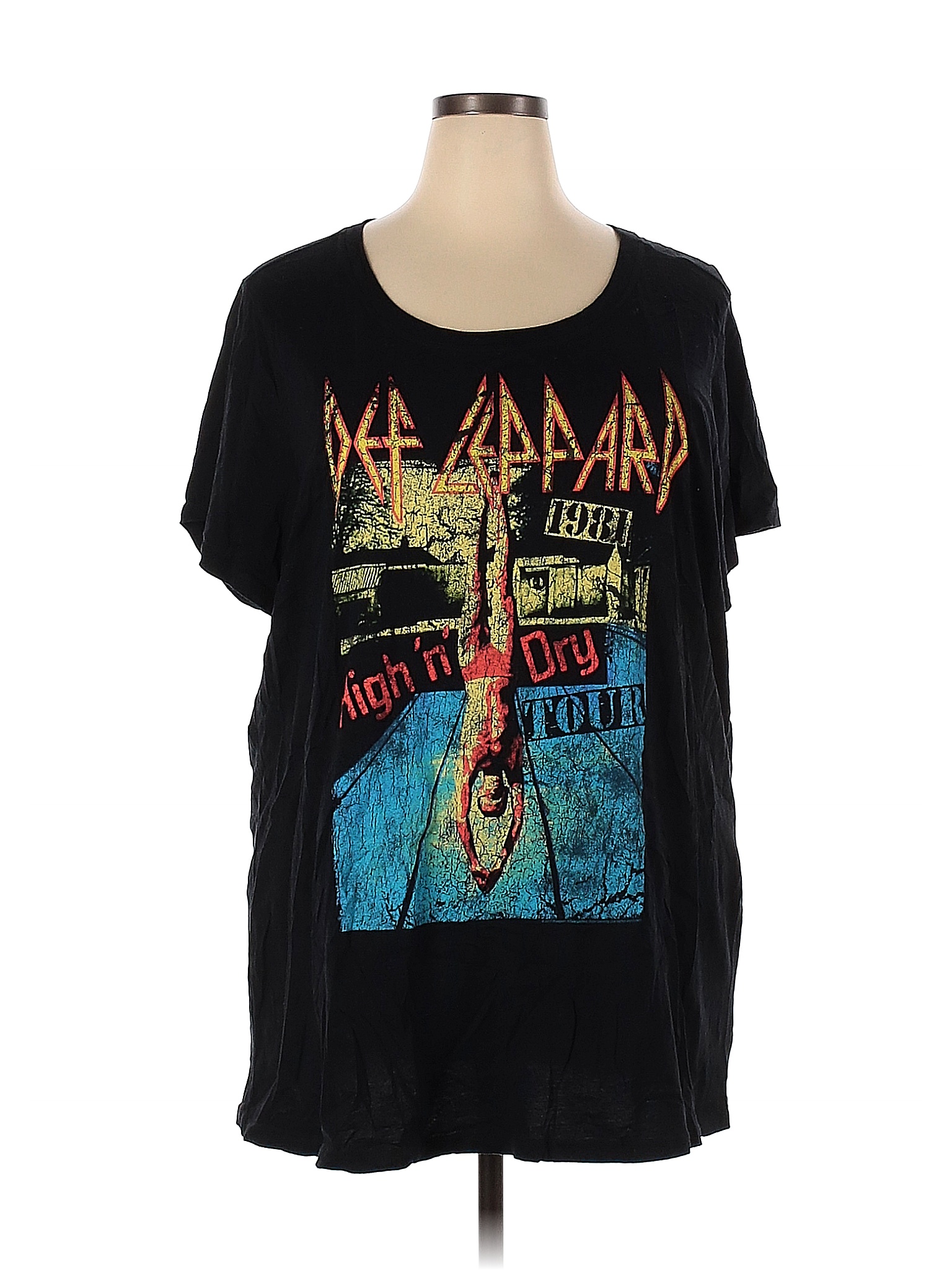Def Leppard 100% Cotton Black Short Sleeve T-Shirt Size 4X (Plus) - 28% ...