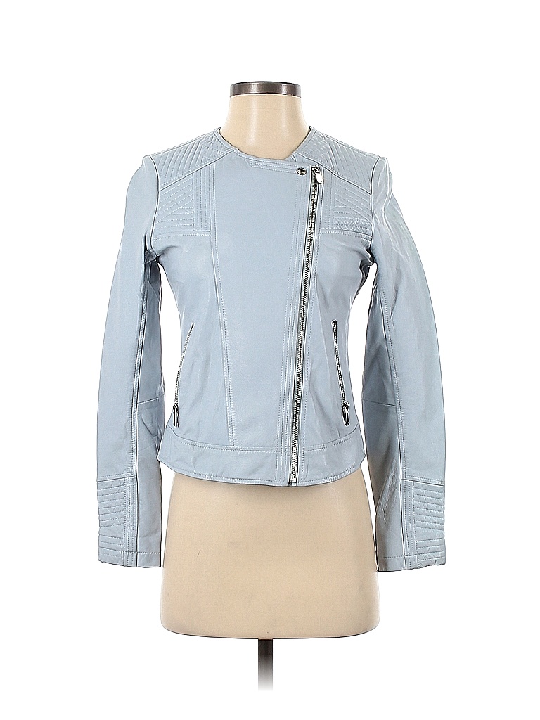 Slate & Willow 100% Leather Blue Blue Moto Jacket Size XS - 77% off ...