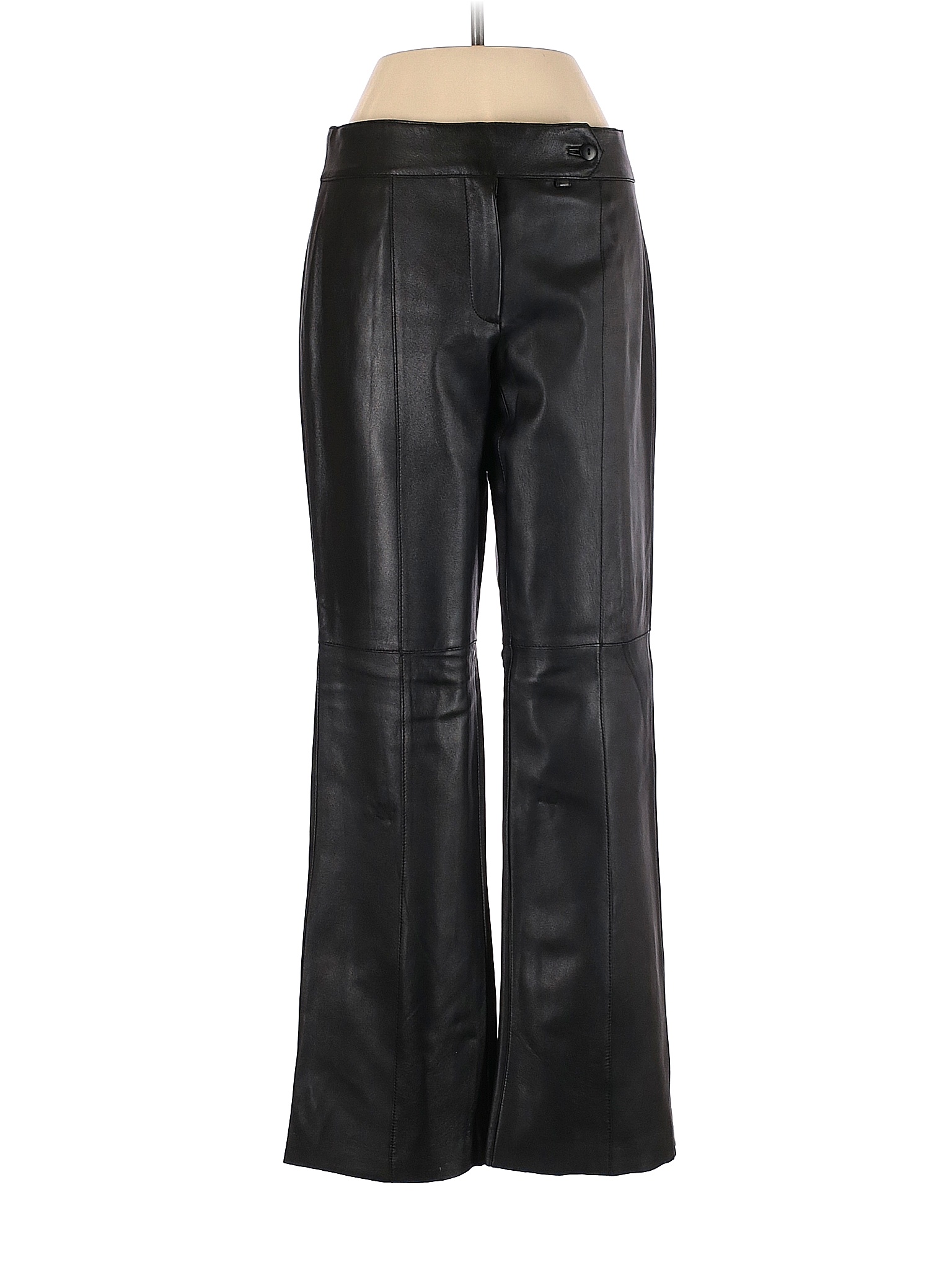 Classiques Entier 100% Polyester Solid Black Leather Pants Size 4 - 83% ...