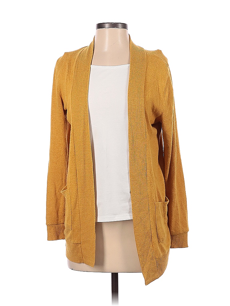 Market and Spruce Color Block Solid Colored Yellow Cardigan Size XS ...