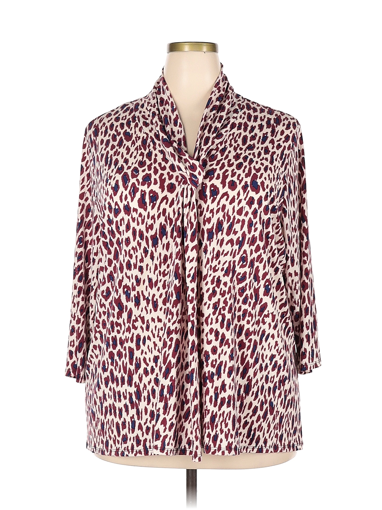 Judy Bond Burgundy 3/4 Sleeve Blouse Size 2X (Plus) - 63% off | thredUP