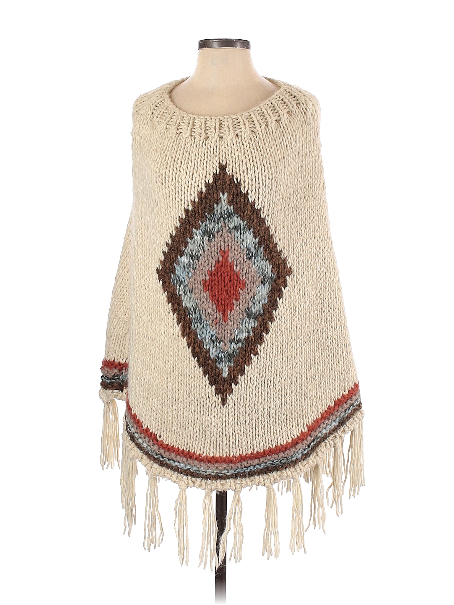 Coco + Carmen 100% Acrylic Colored Ivory Poncho Size 0 - 76% off | thredUP