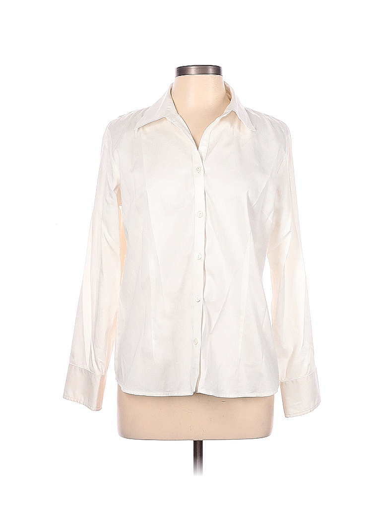 J.Jill Solid White Long Sleeve Button-Down Shirt Size 12 - 63% off | thredUP