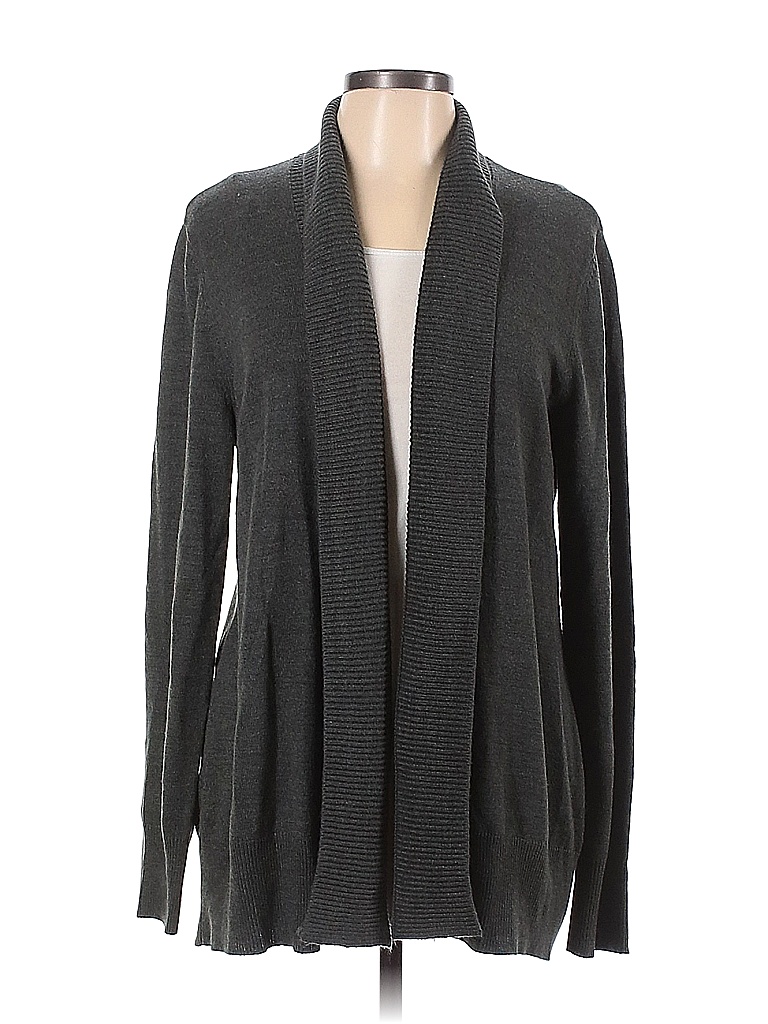 Croft & Barrow 100% Acrylic Color Block Solid Gray Cardigan Size L - 64 ...
