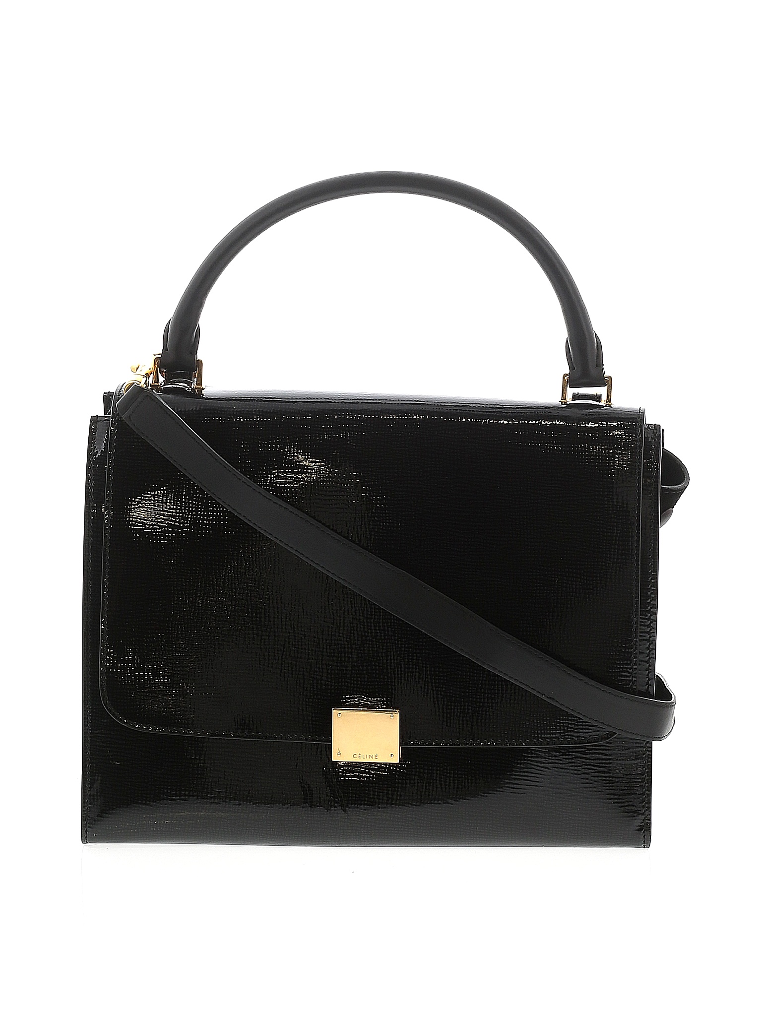 Céline 100% Calf Leather Solid Black Vintage Trapeze One Size - 49% off ...