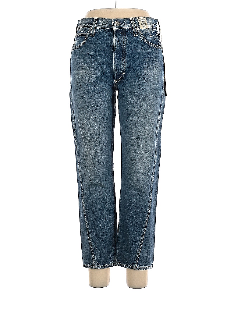 AMO 100% Cotton Solid Blue Loverboy Twist High Rise Jeans 30 Waist - 76 ...