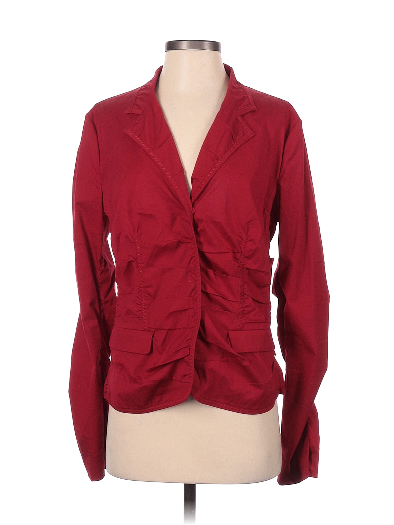Prada Solid Colored Red Ruched Blazer Size 46 (IT) - 81% off | thredUP