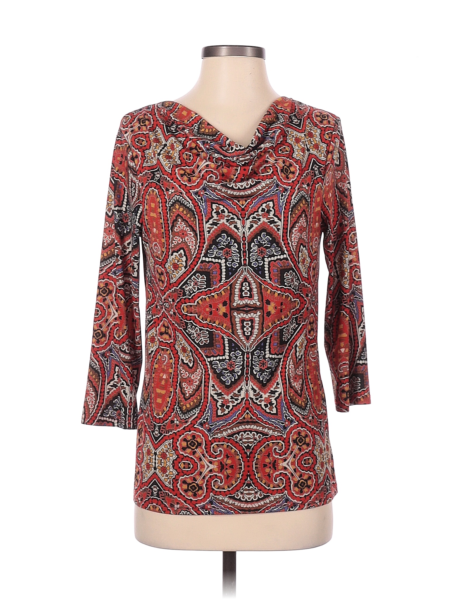 Peck & Peck Paisley Multi Color Red Long Sleeve Top Size S - 82% off ...