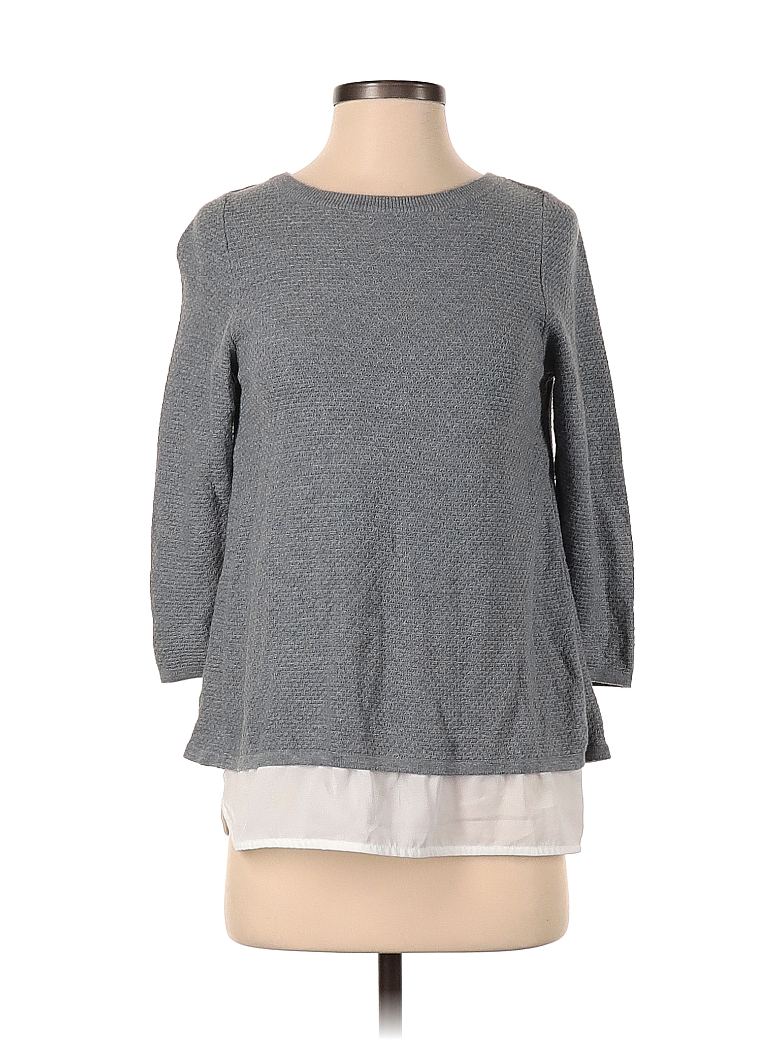 The Limited Color Block Gray 3/4 Sleeve Top Size XS - 81% off | thredUP