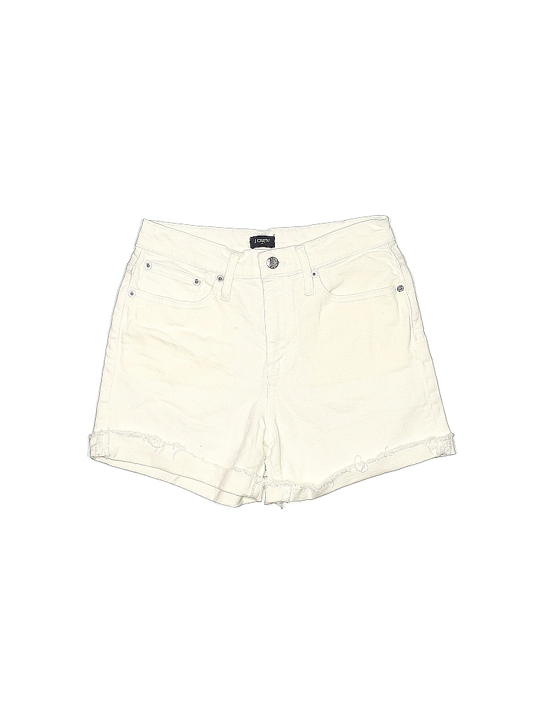 J.Crew Factory Store Solid Colored Ivory Denim Shorts 25 Waist - 82% ...