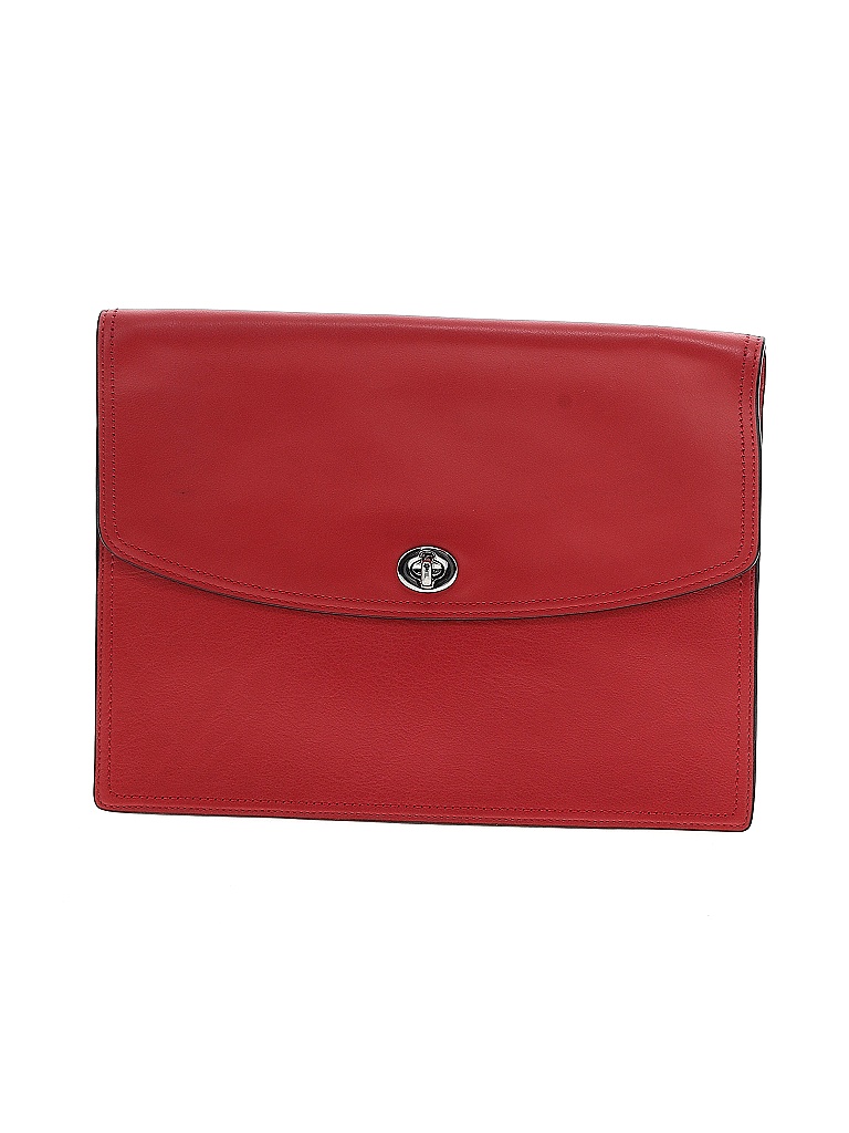 Coach 100% Leather Solid Colored Red Leather Clutch One Size - 72% off ...