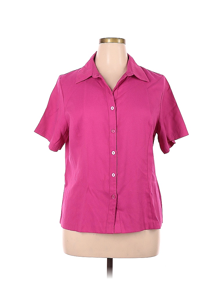 Sag Harbor Solid Pink Short Sleeve Blouse Size Xl 57 Off Thredup