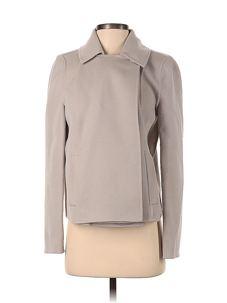Halston Heritage Solid Colored Ivory Wool Coat Size S - 82% off | thredUP